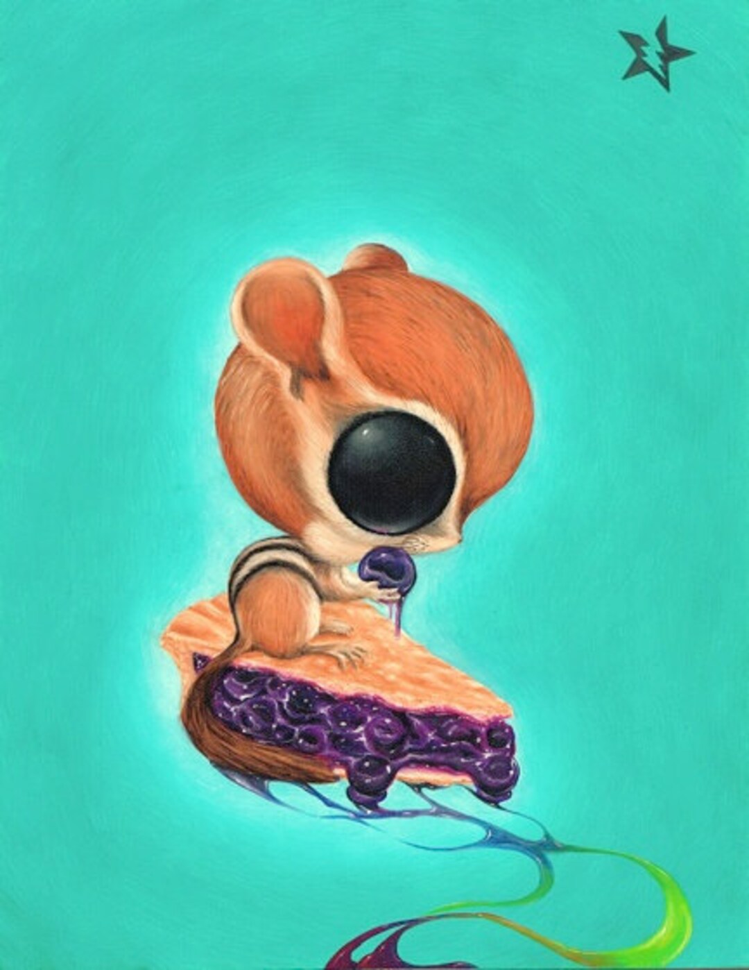 Chipmunk Blueberry Pie Art Print - Etsy