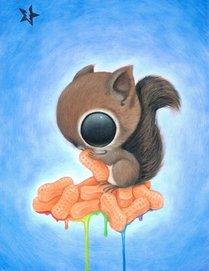 Squirrel Circus Peanuts Art Print - Etsy