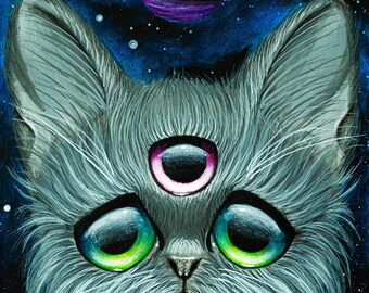 Winter Cat Snowman Original Sugar Fueled Acrylic Painting - Etsy