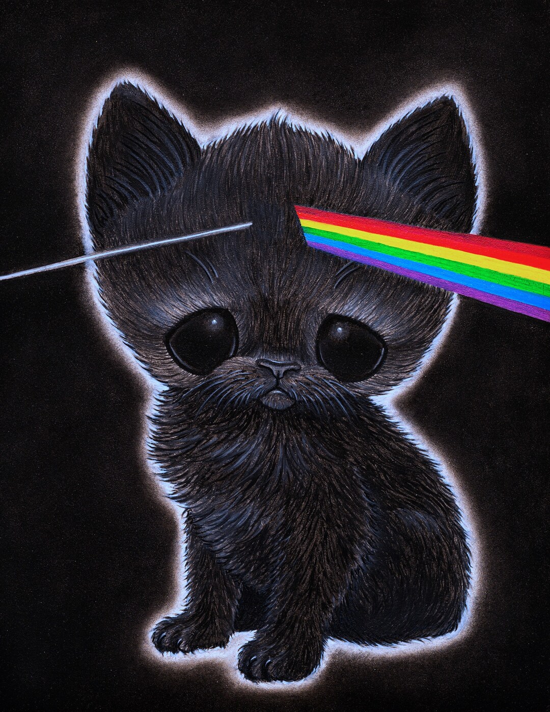 Dark Side of the Meow Cat Art Print - Etsy
