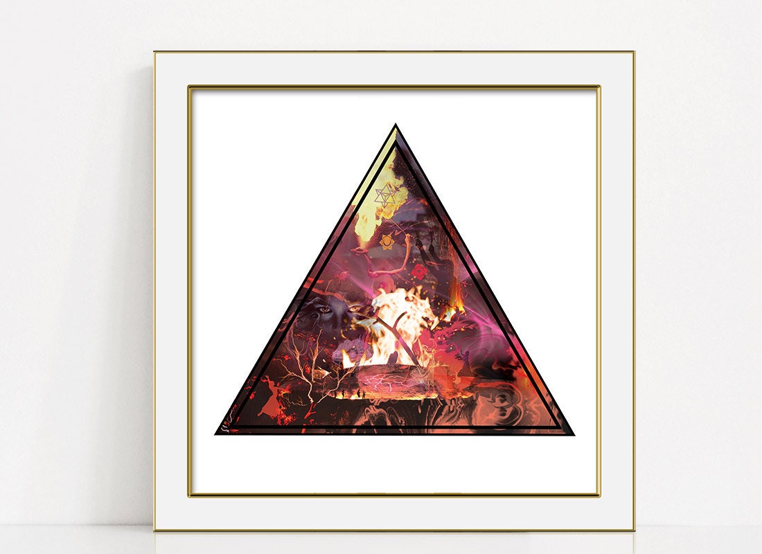 Fire Element 2 12 X 12 Collage Art Print Sacred Fire - Etsy