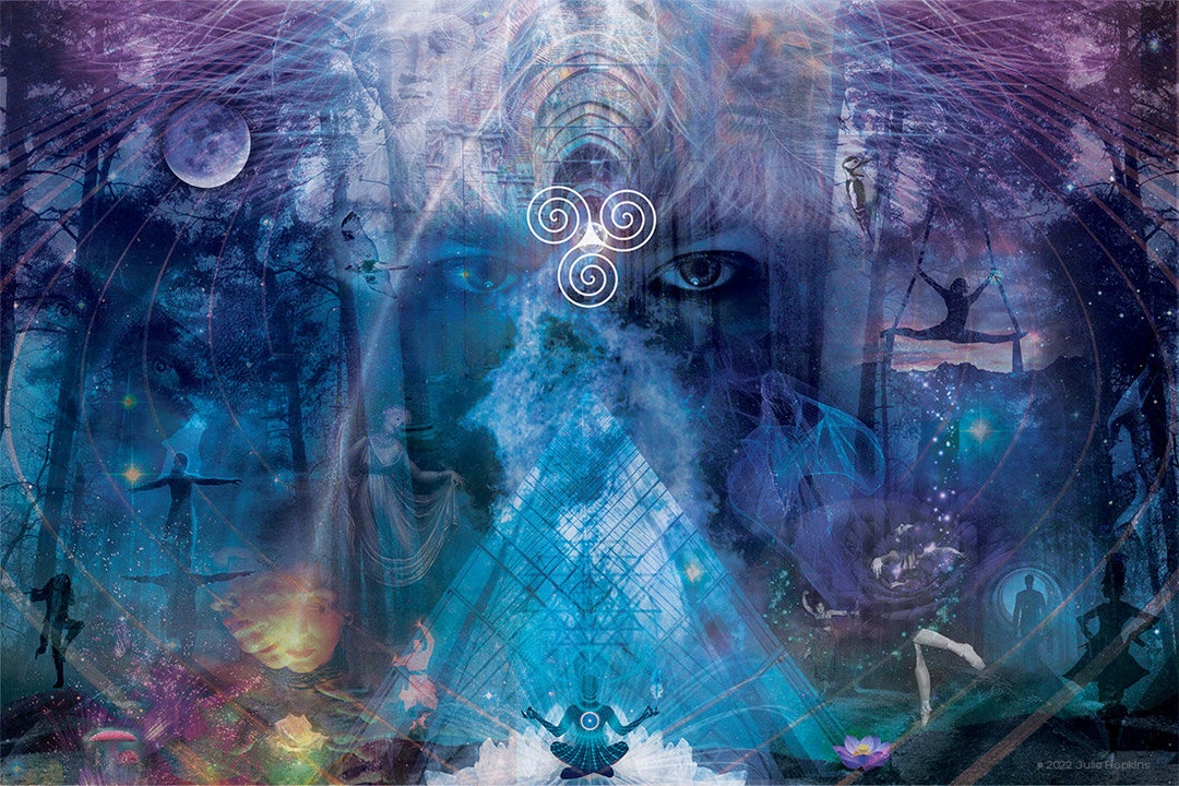 Fire Inside 19 X 13 Collage Art Print, Mystical Goddess Inspired ...