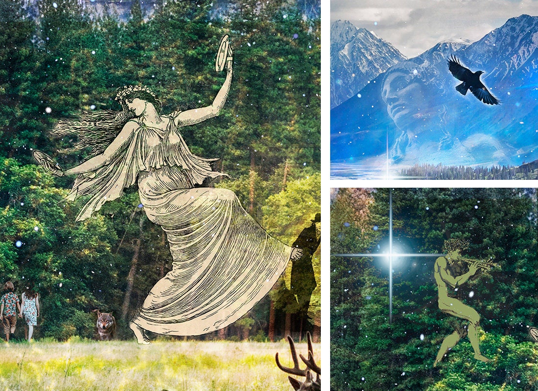 Earth Element 1 8 X 8 Collage Art Print, Sacred Landscape, Enchanted ...