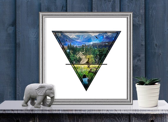 Earth Element 1 8 X 8 Collage Art Print Mystical | Etsy