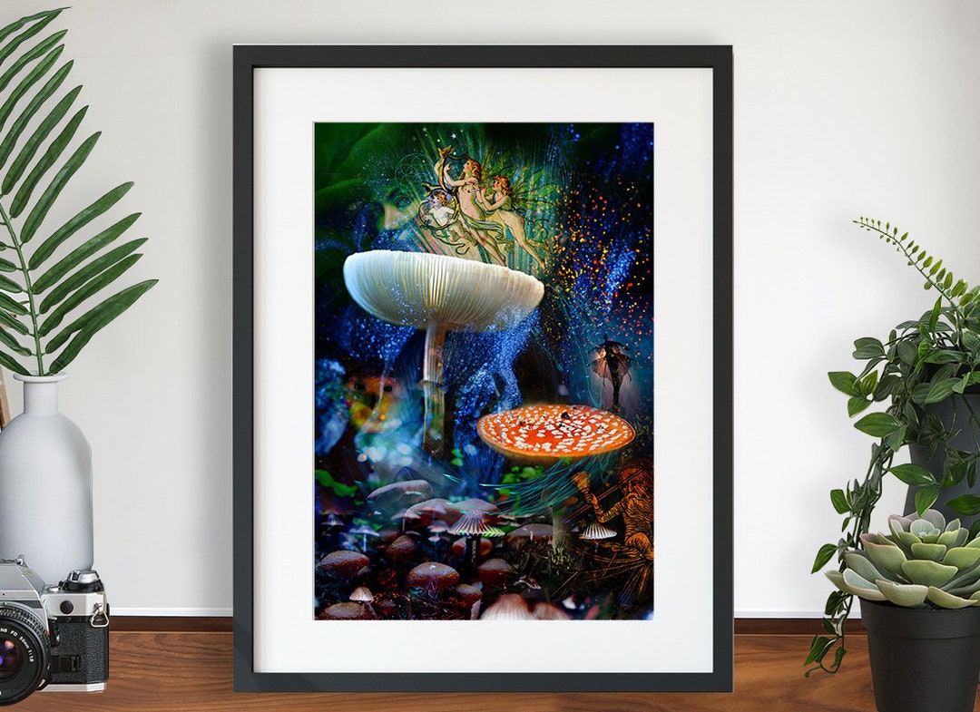 Mycelium Mother 8.5 X 11 Collage Art Print, Mystical, Mushroom, Forest ...