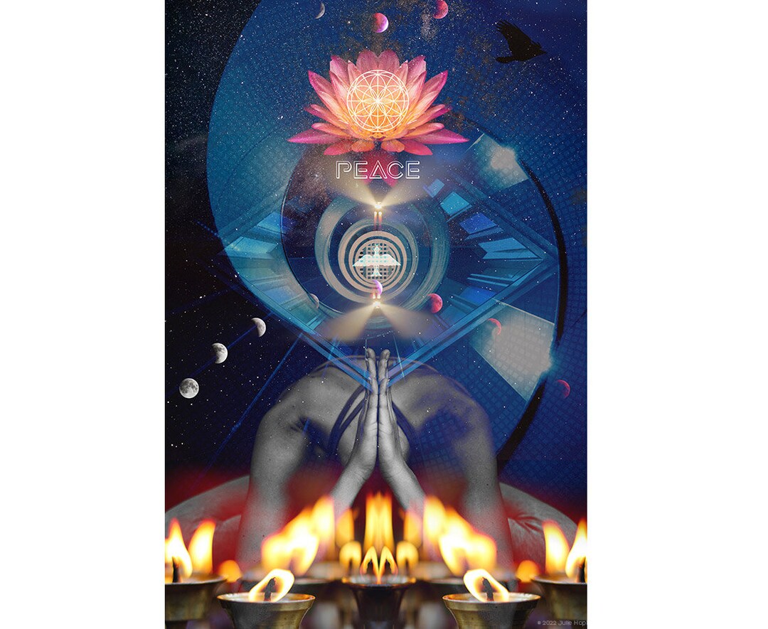 Peace 13 X 19 Collage Art Print, Peace, Love & Yoga Inspired, Sacred ...