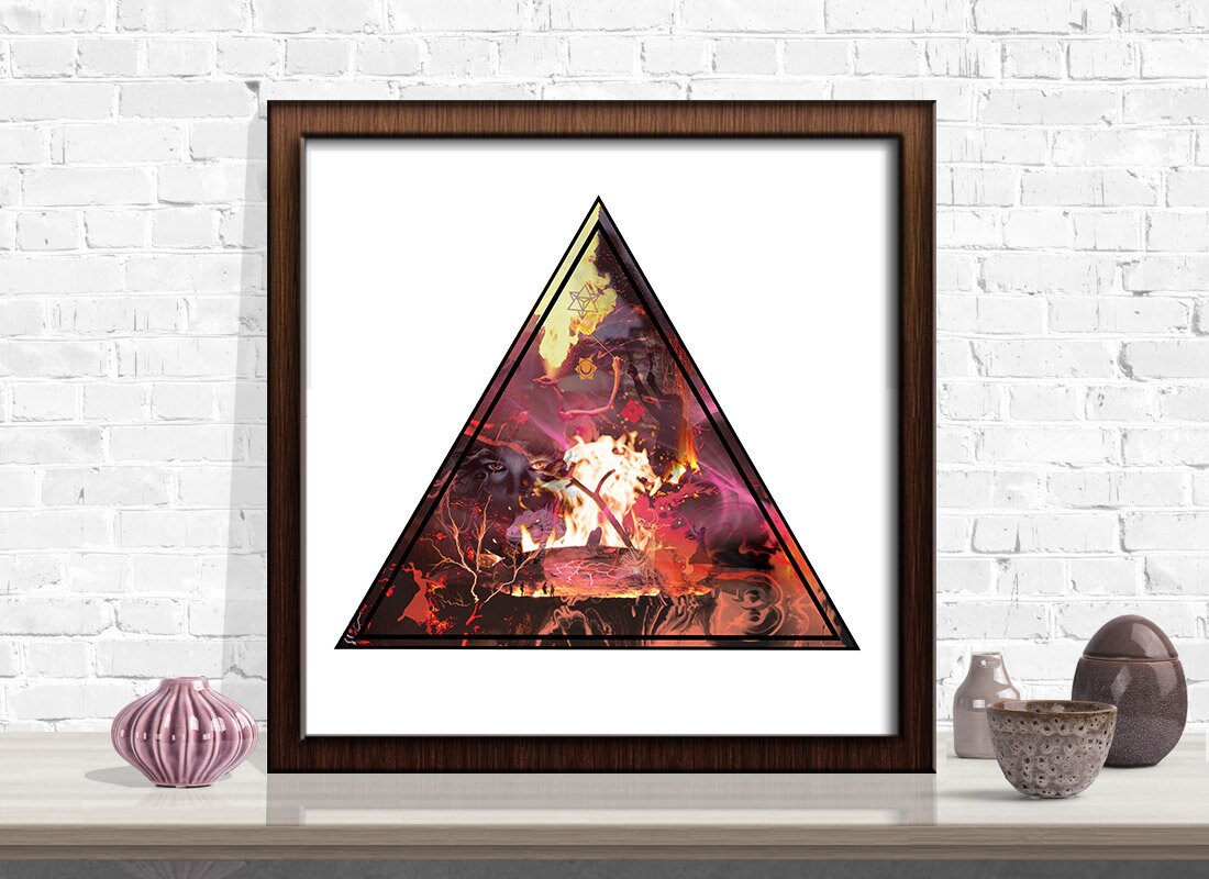 Fire Element 2 12 X 12 Collage Art Print Sacred Fire - Etsy