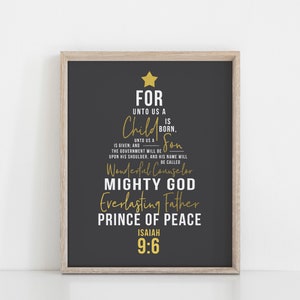PRINTABLE Isaiah 9:6 for Unto Us a Child is Born - Etsy
