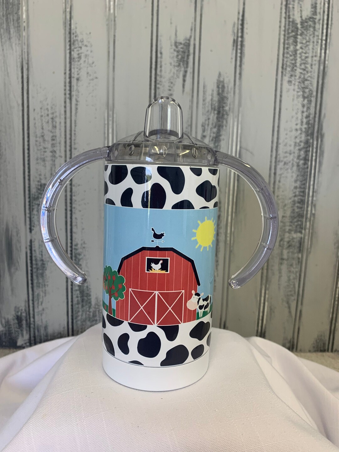 Farm Life Sippy Cup-barn With Farm Animals-12 Ounce Sippy Cup - Etsy