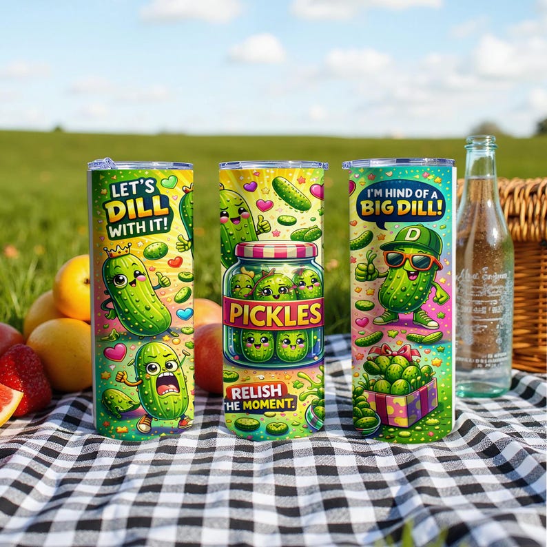 Dill Pickle Tumbler, Funny Pickle Lover Gift, Big Dill Drinkware, Cute ...