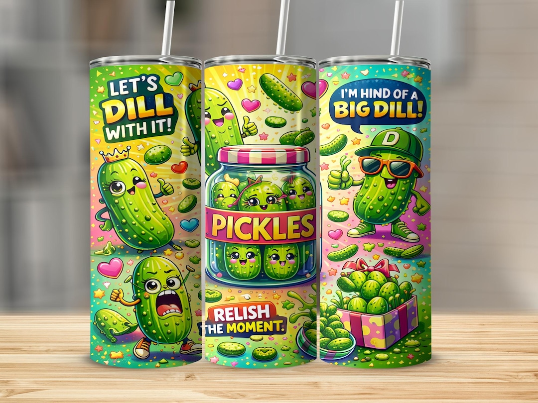 Dill Pickle Tumbler, Funny Pickle Lover Gift, Big Dill Drinkware, Cute ...