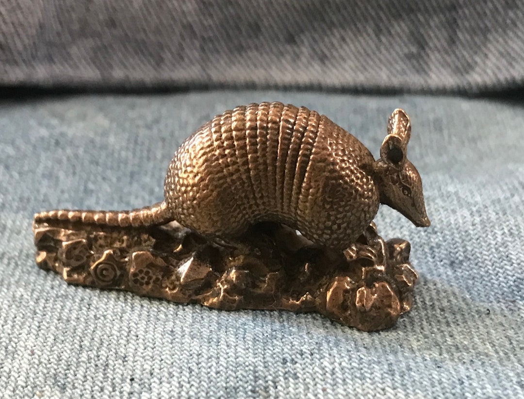 Solid Bronze Armadillo Statue Miniature - Etsy