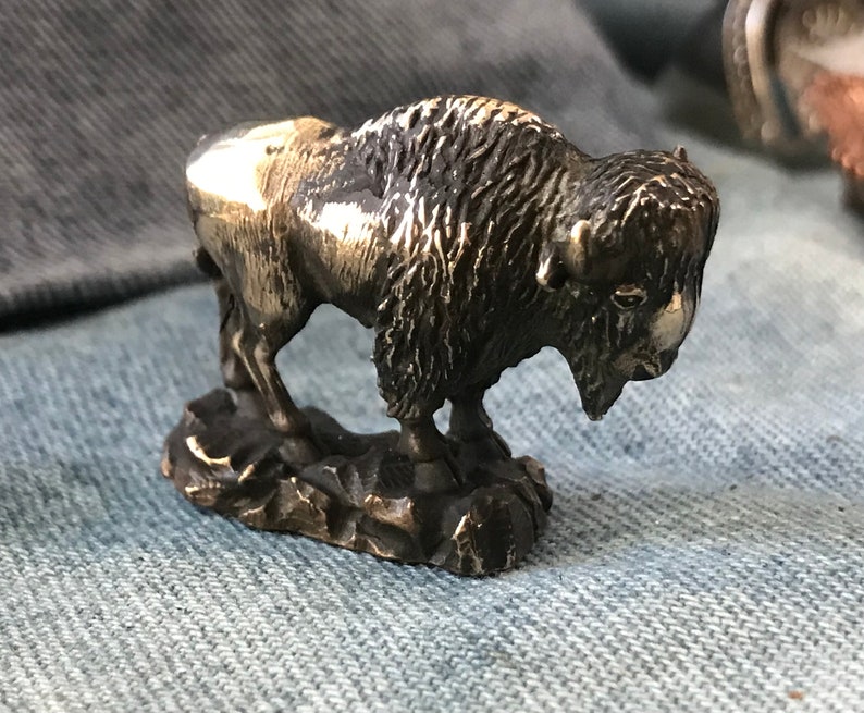 Bronze Buffalo Statue - Miniature - Etsy