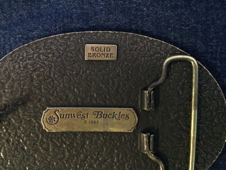 Vintage Bronze ' Santa Fe ' Belt Buckle | Etsy