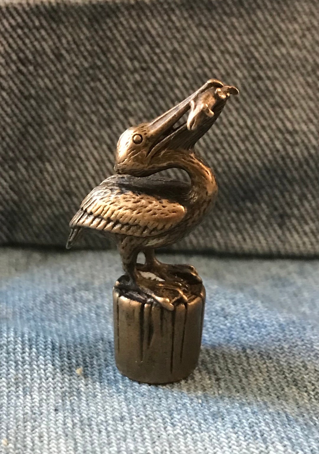 Solid Bronze Pelican Statue Miniature - Etsy