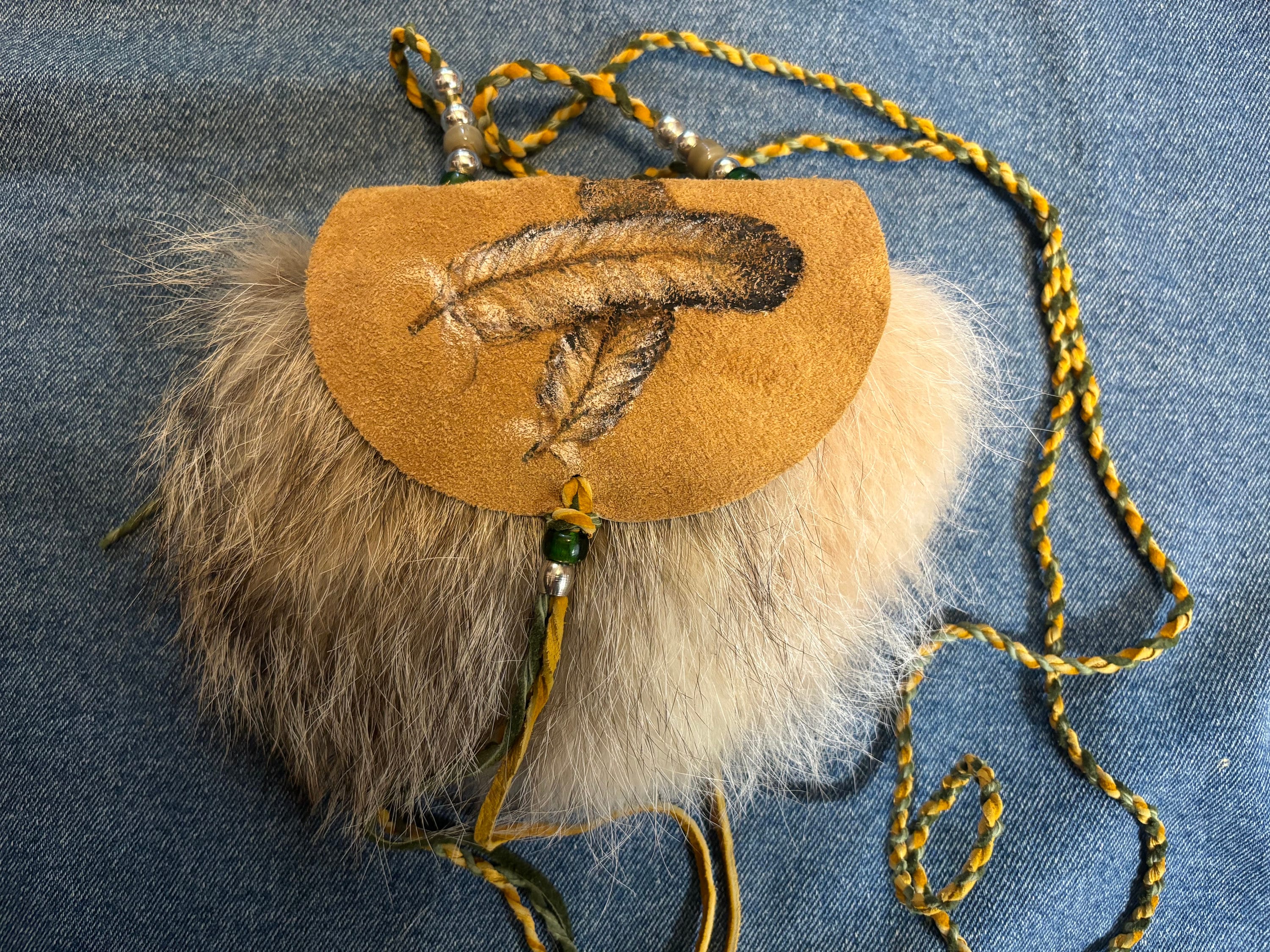 Coyote Fur and Leather Bag - Etsy