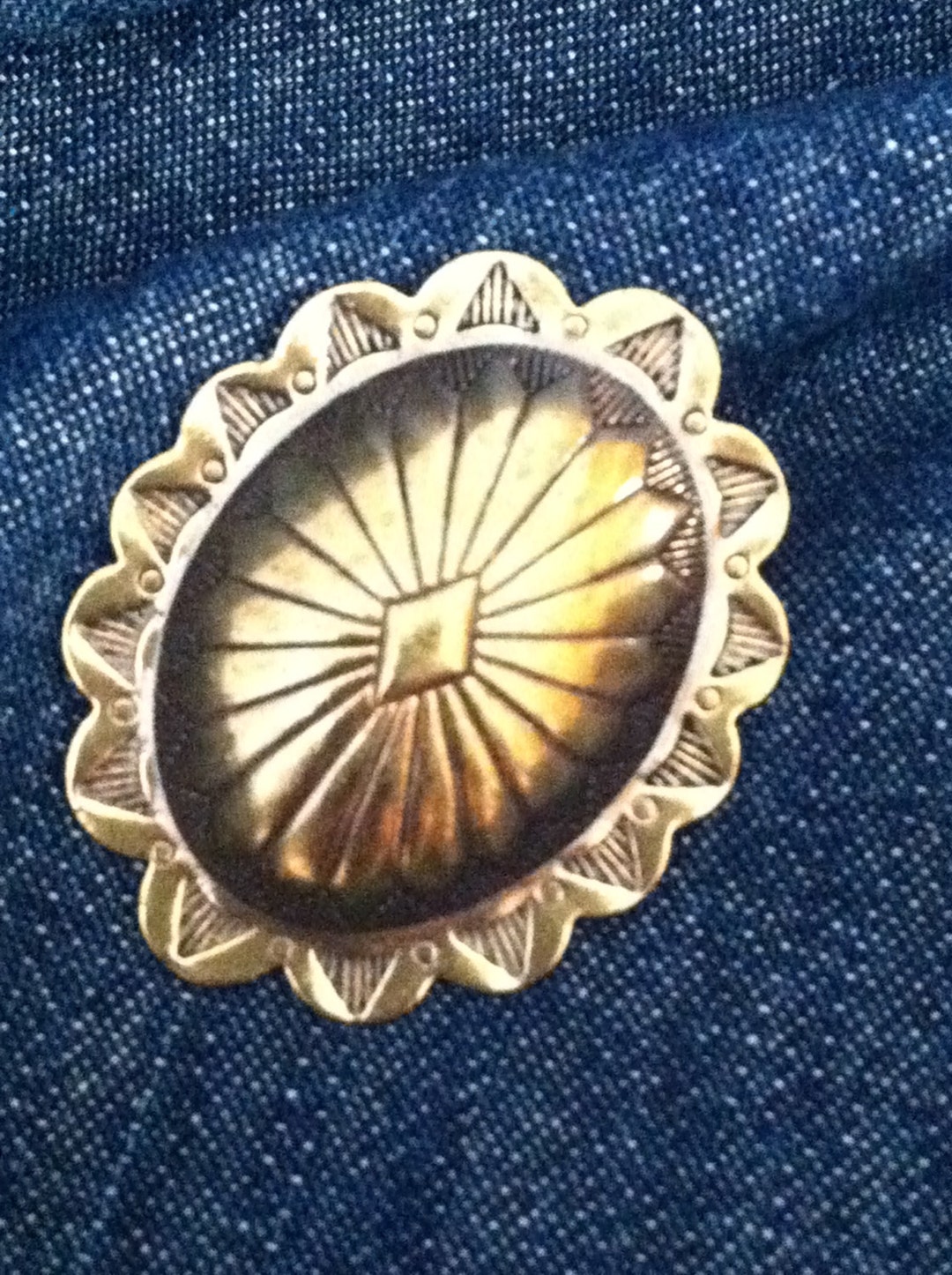 2 - Copper Large Oval Concho Buttons - - Etsy