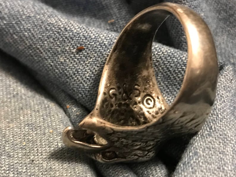 Vintage G&S Silver Screaming Eagle Ring - Etsy