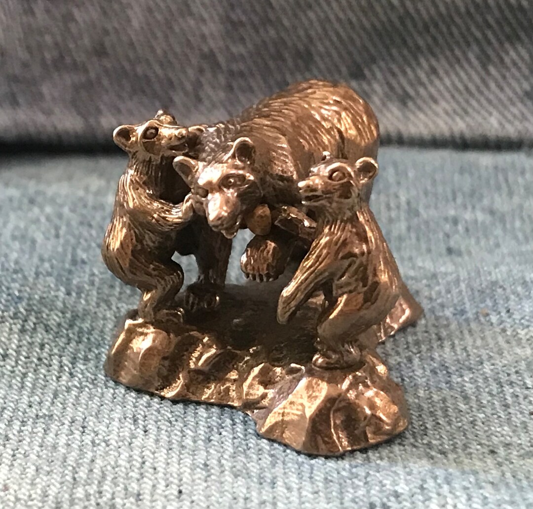 Bronze Bear Family Statue - Miniature - Etsy