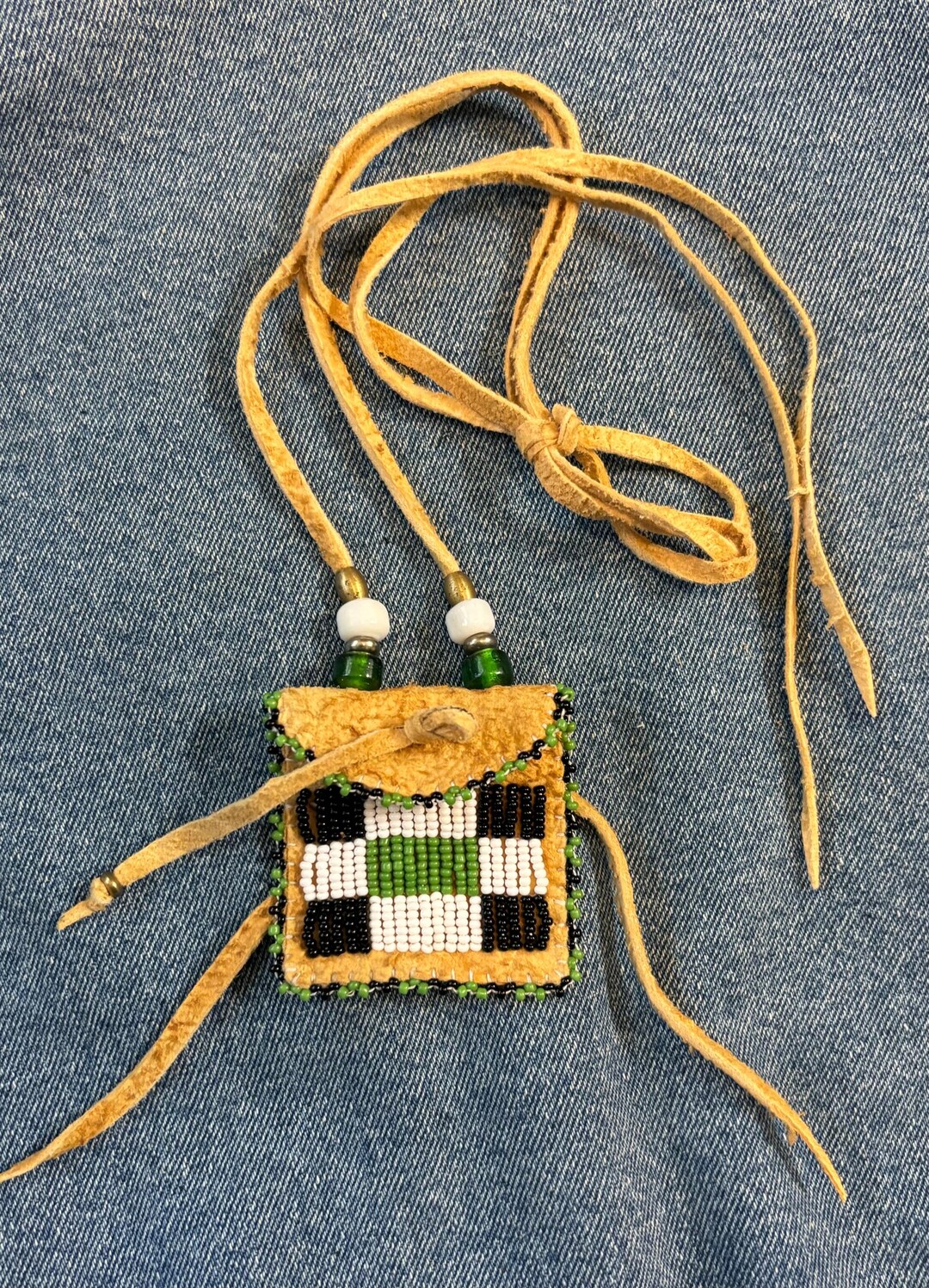 Beaded Brain Tan Leather Medicine Bag - Etsy