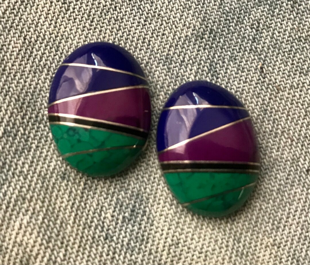 2- Lapis / Sugilite / Malachite / Jet Inlay Cabachons - Etsy