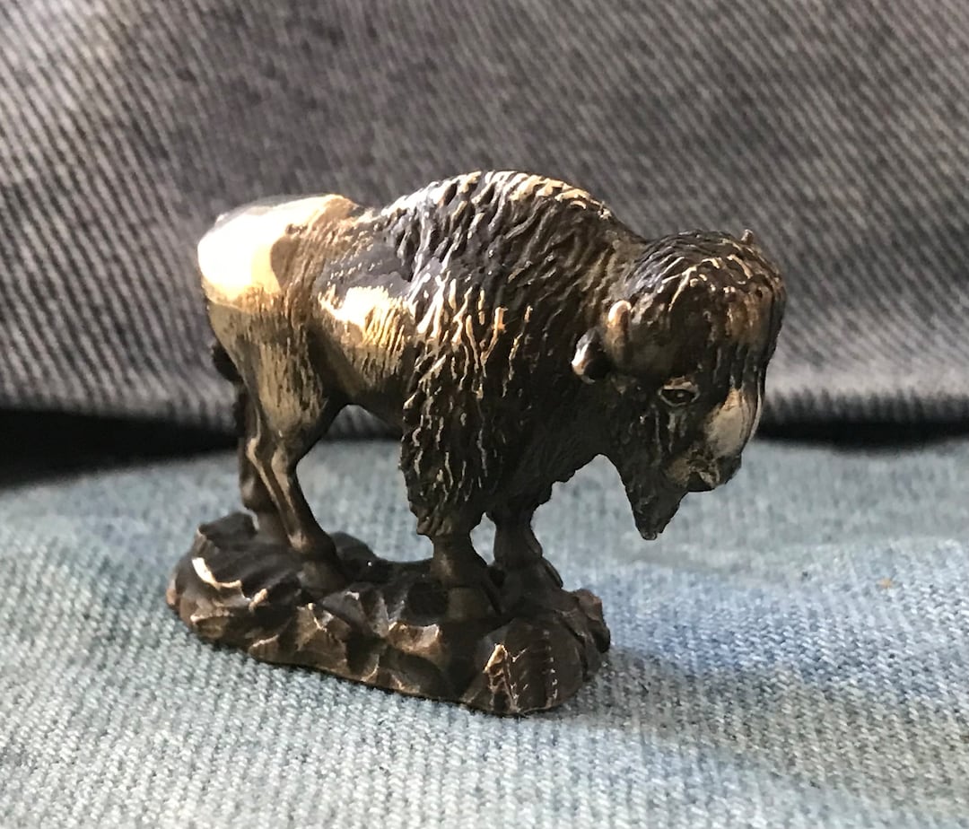 Bronze Buffalo Statue - Miniature - Etsy