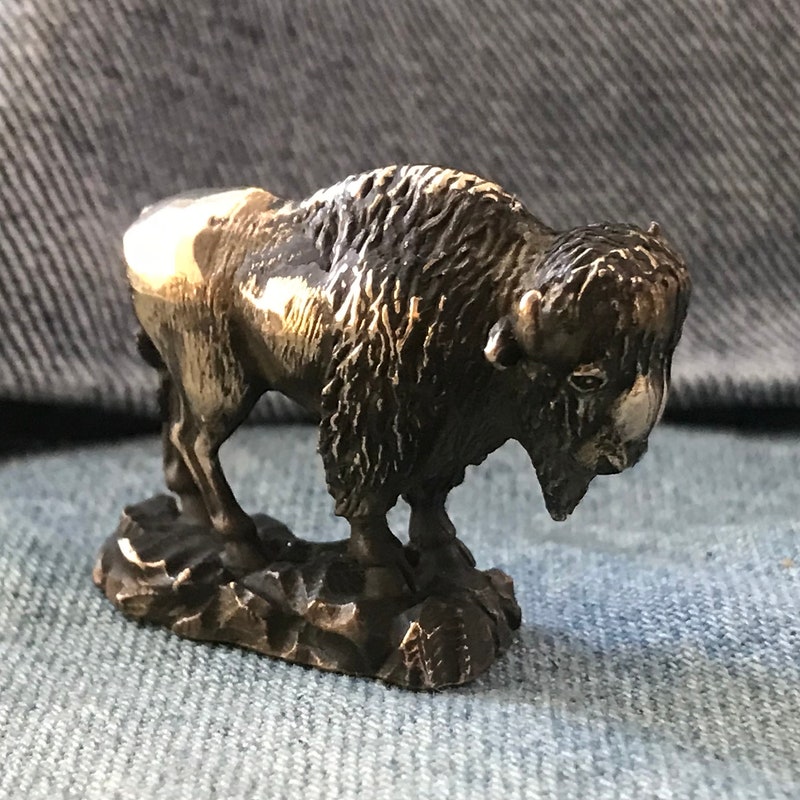 Brass Buffalo Statues - Etsy