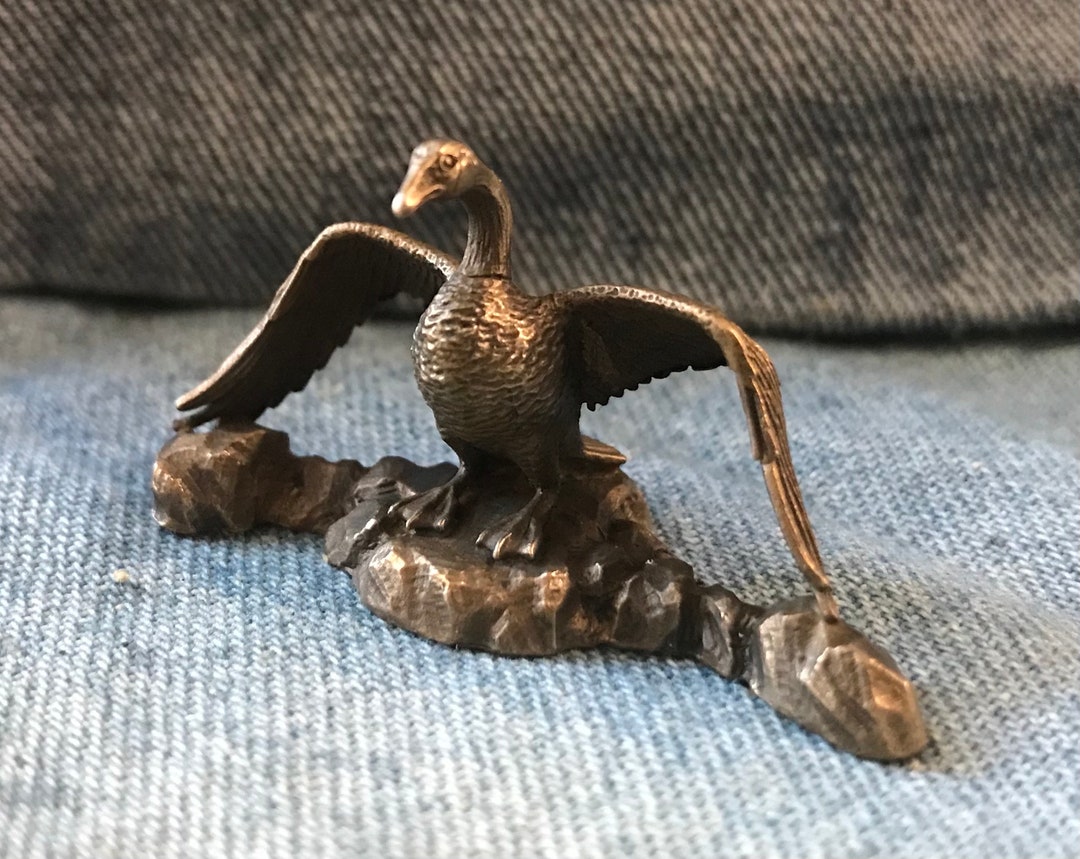 Solid Bronze Canadian Goose Statue - Miniature - Etsy