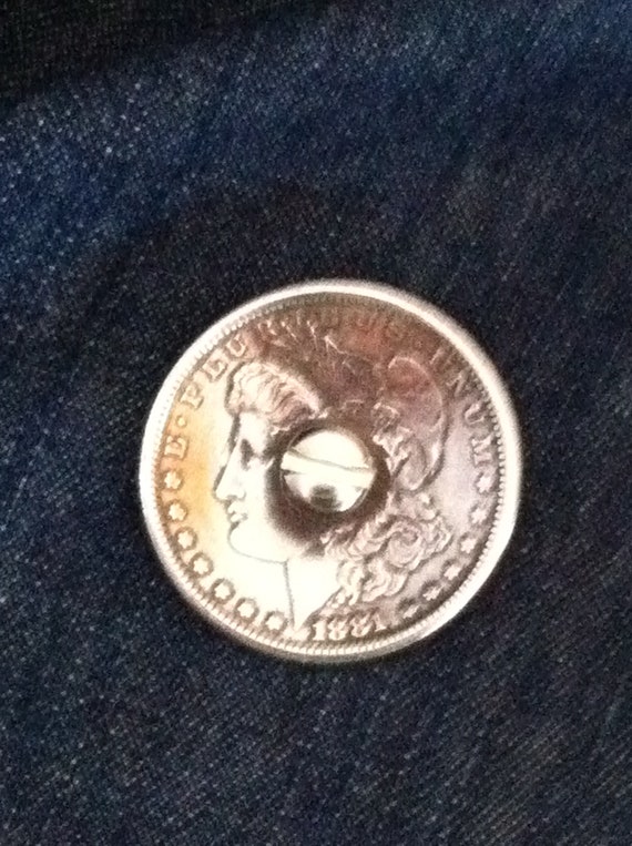 2-1881 Silver Morgan Dollar Conchos cast coin Heads Craft Supplies ...