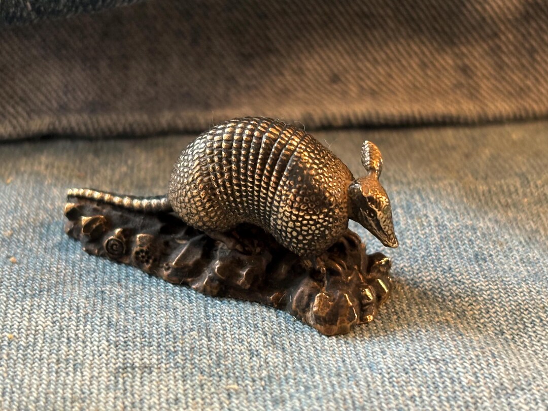 Bronze Armadillo Statue With One Ear - Miniature - Etsy