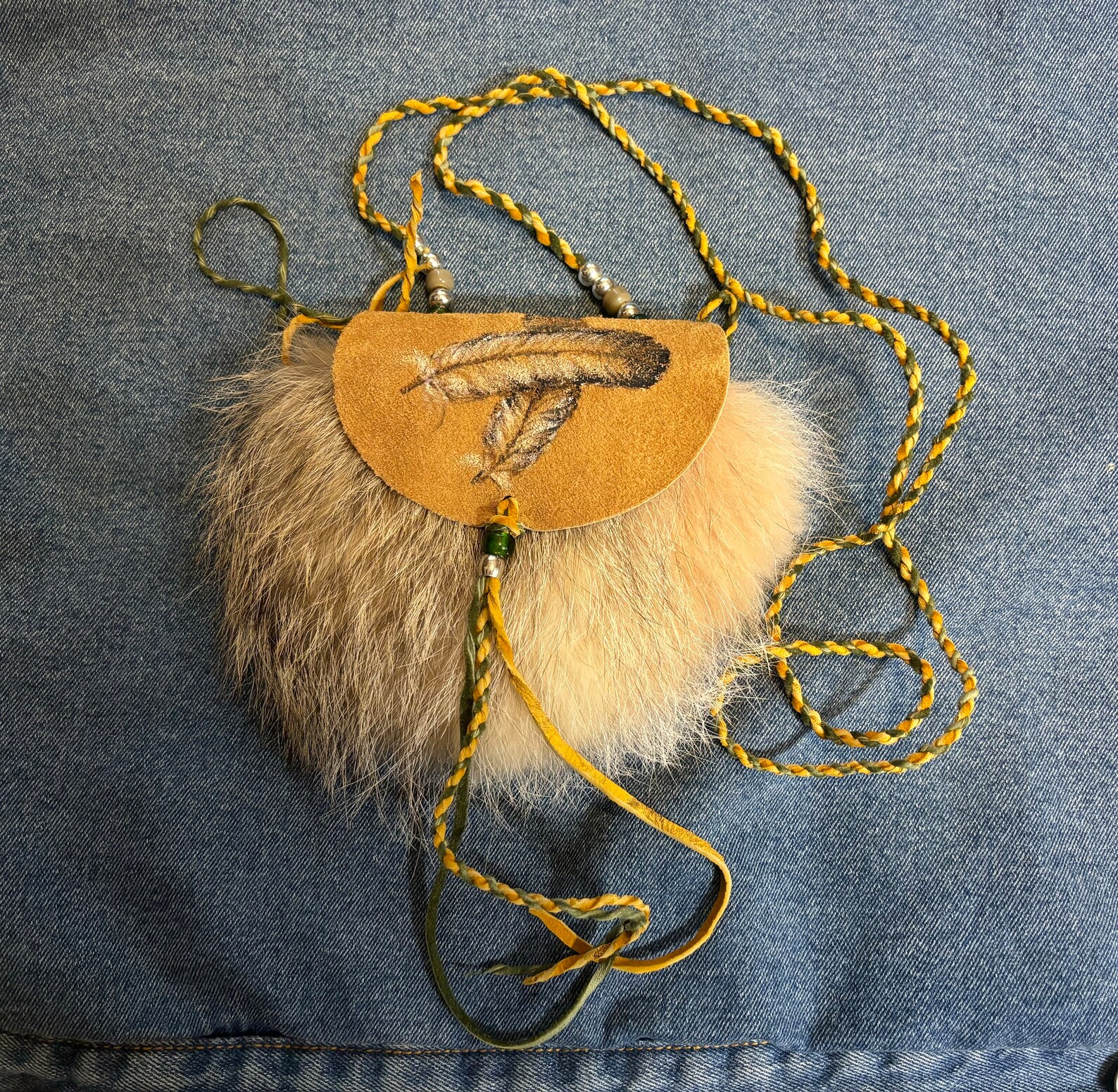 Coyote Fur and Leather Bag - Etsy