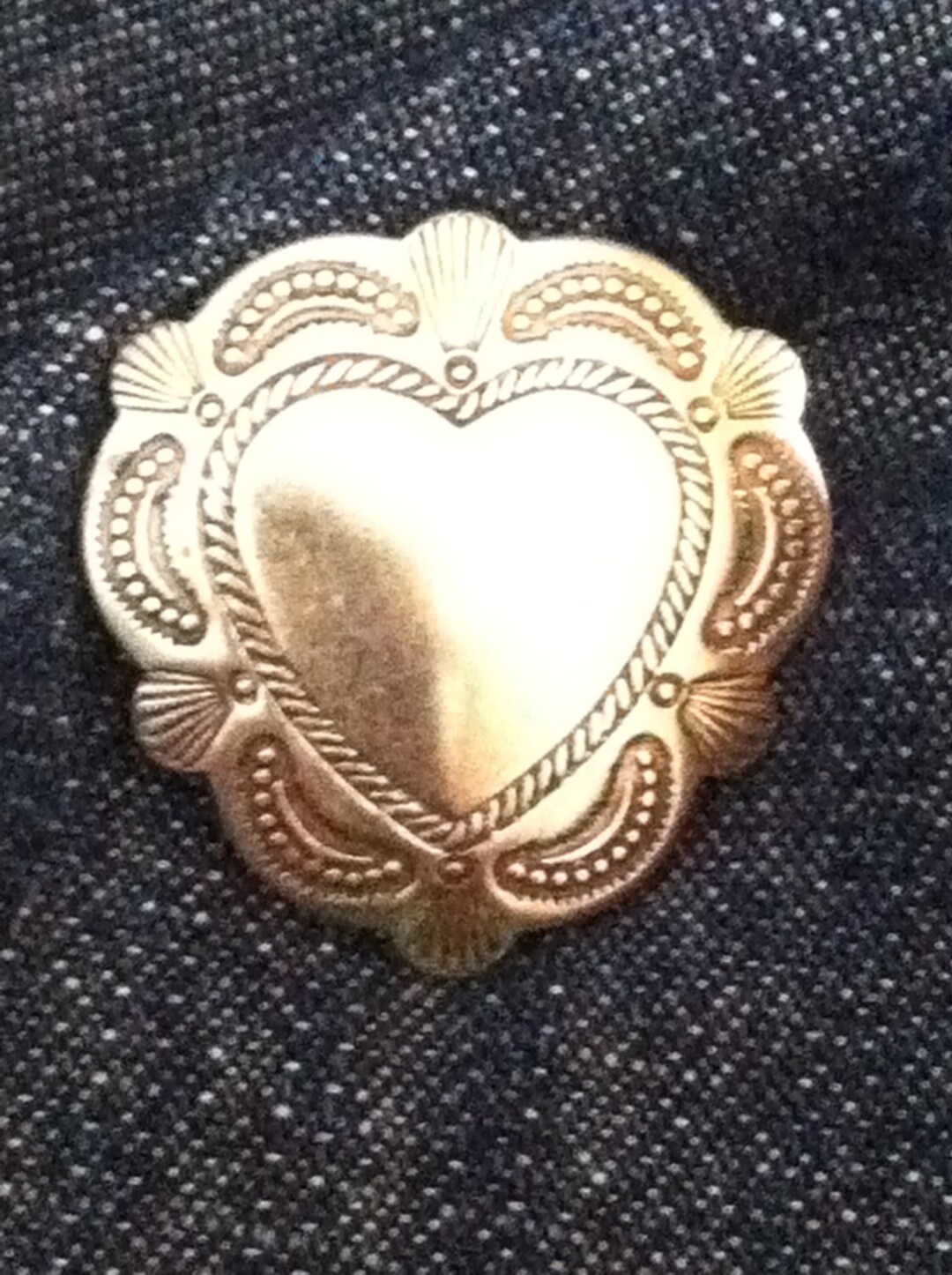 3 - Silver Heart Conchos - Screwback - 1.25" - Etsy