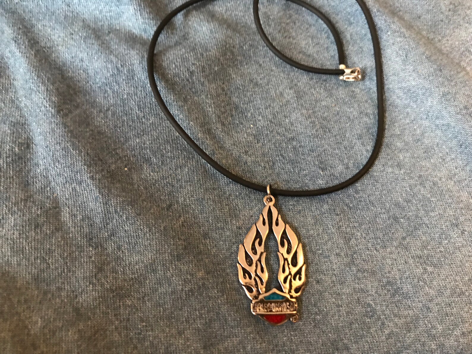 Harley Davidson Flaming Bar/ Shield Pendant Necklace | Etsy