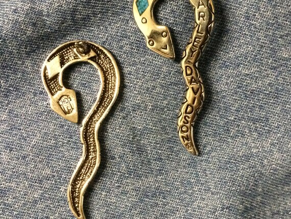 Silver Harley Davidson Rattlesnake Inlay Earrings - Gem