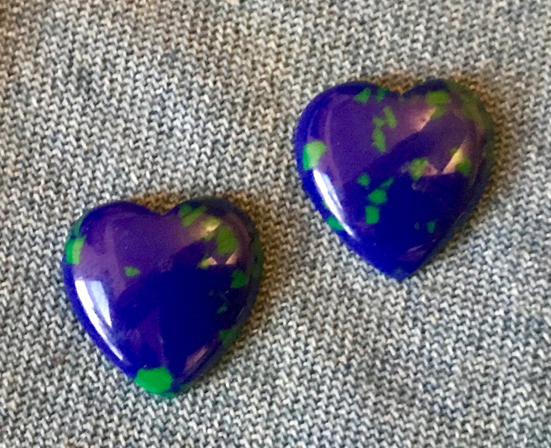 2 - Azurite /crysacholla Heart Shape Cabachons -15mm X 15mm - Etsy