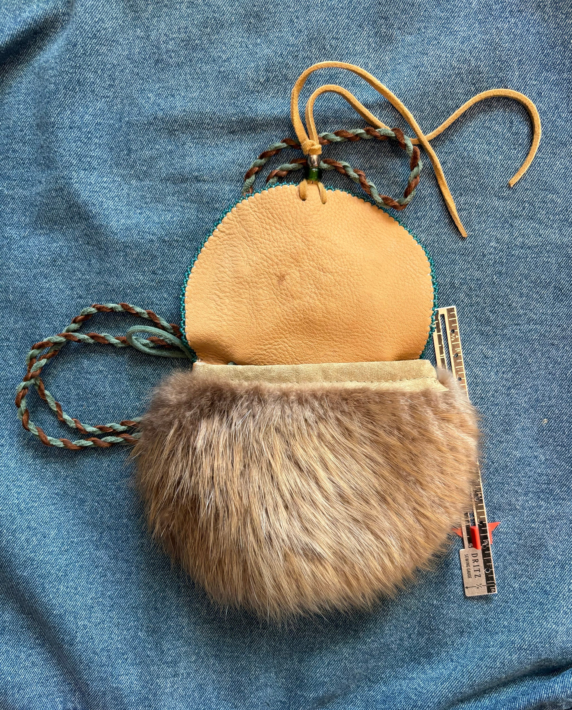 Beaver and Beaded Deer Skin Leather Bag - Celtic Knot - Etsy