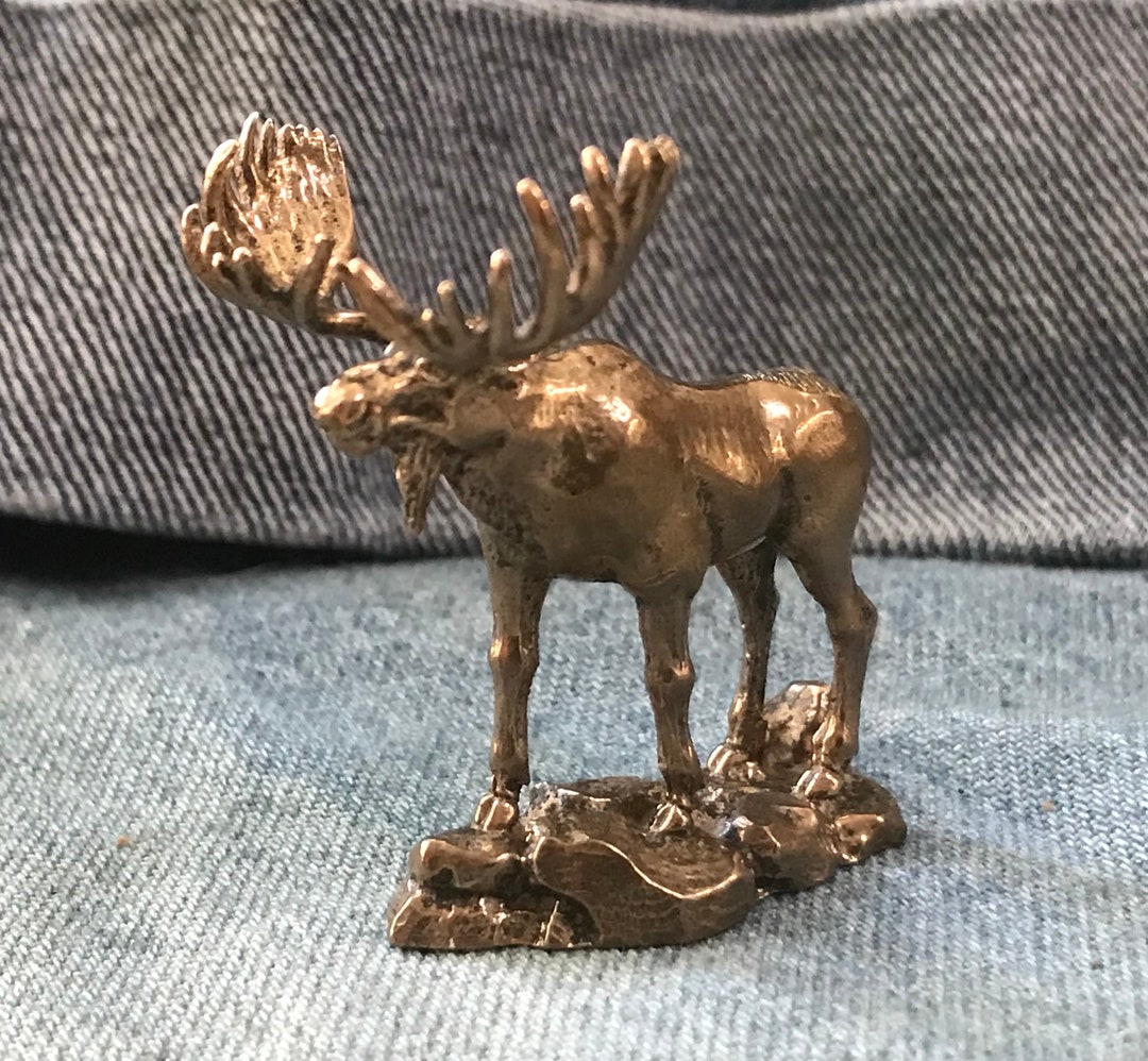Bronze Moose Statue - Miniature - Etsy