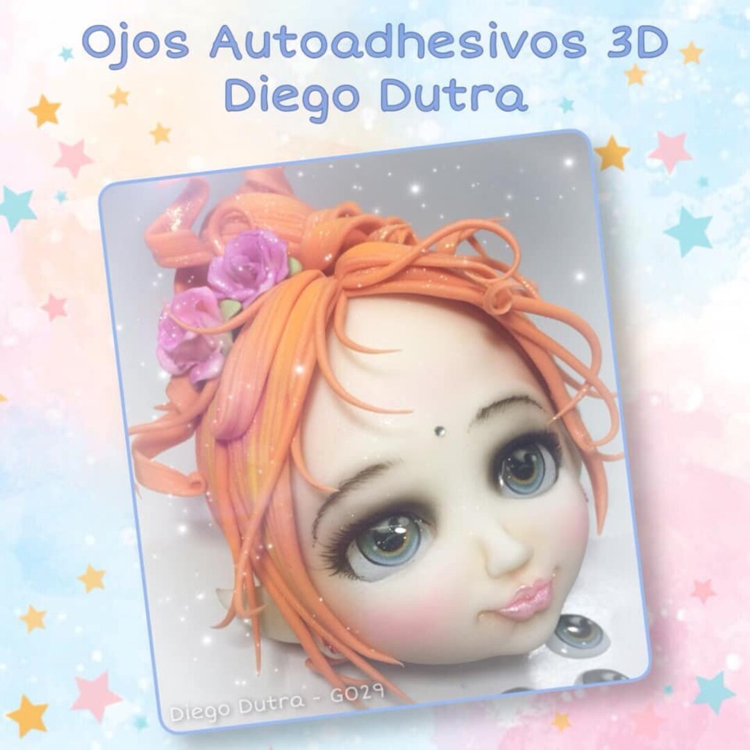 Blue Resin Doll Eyes, 3D Adhesive Stickers, Craft Supplies (12 Pairs ...