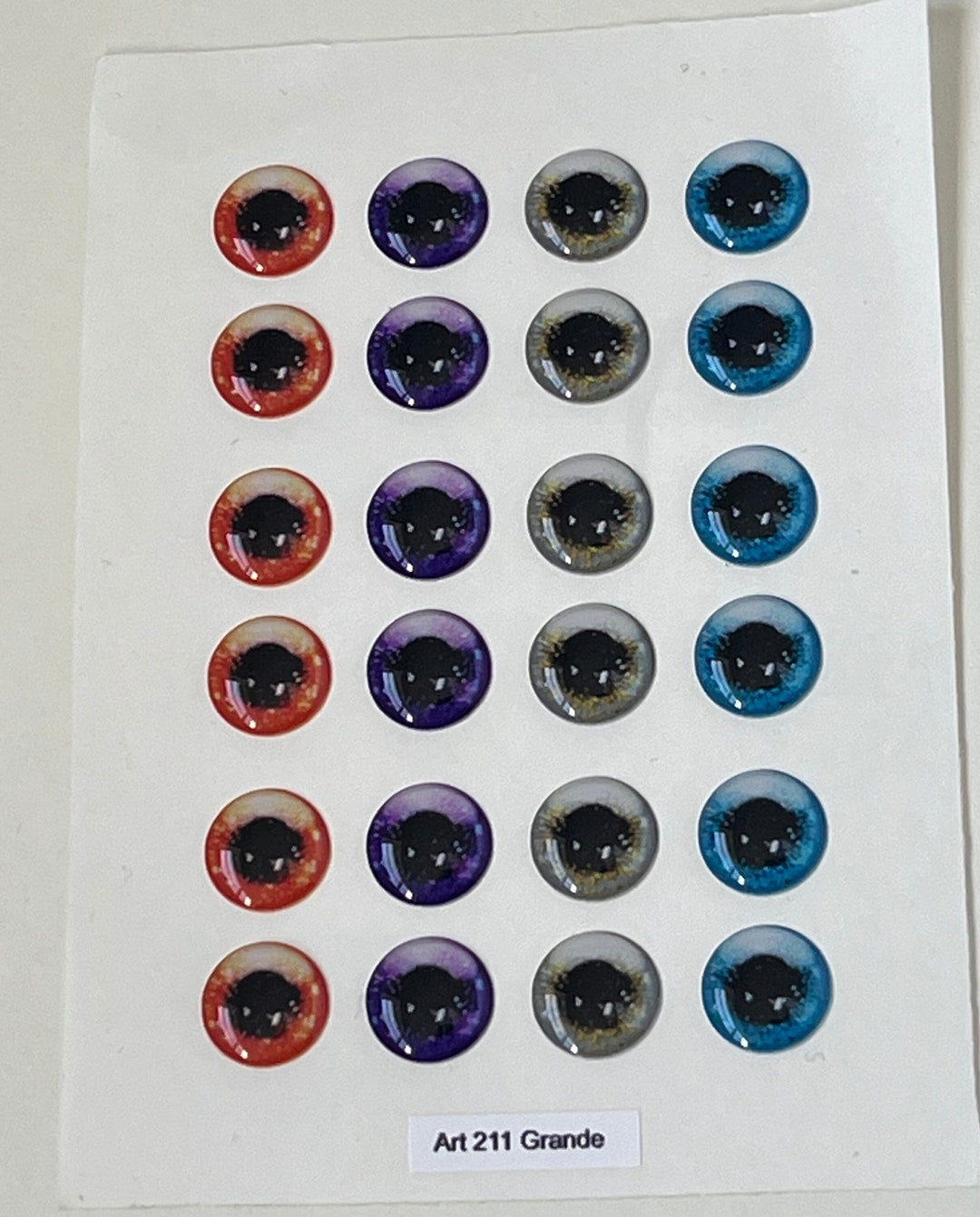 Round Resin Eyes Assorted Colors for Doll Figures, Artisan 3D Eyes ...
