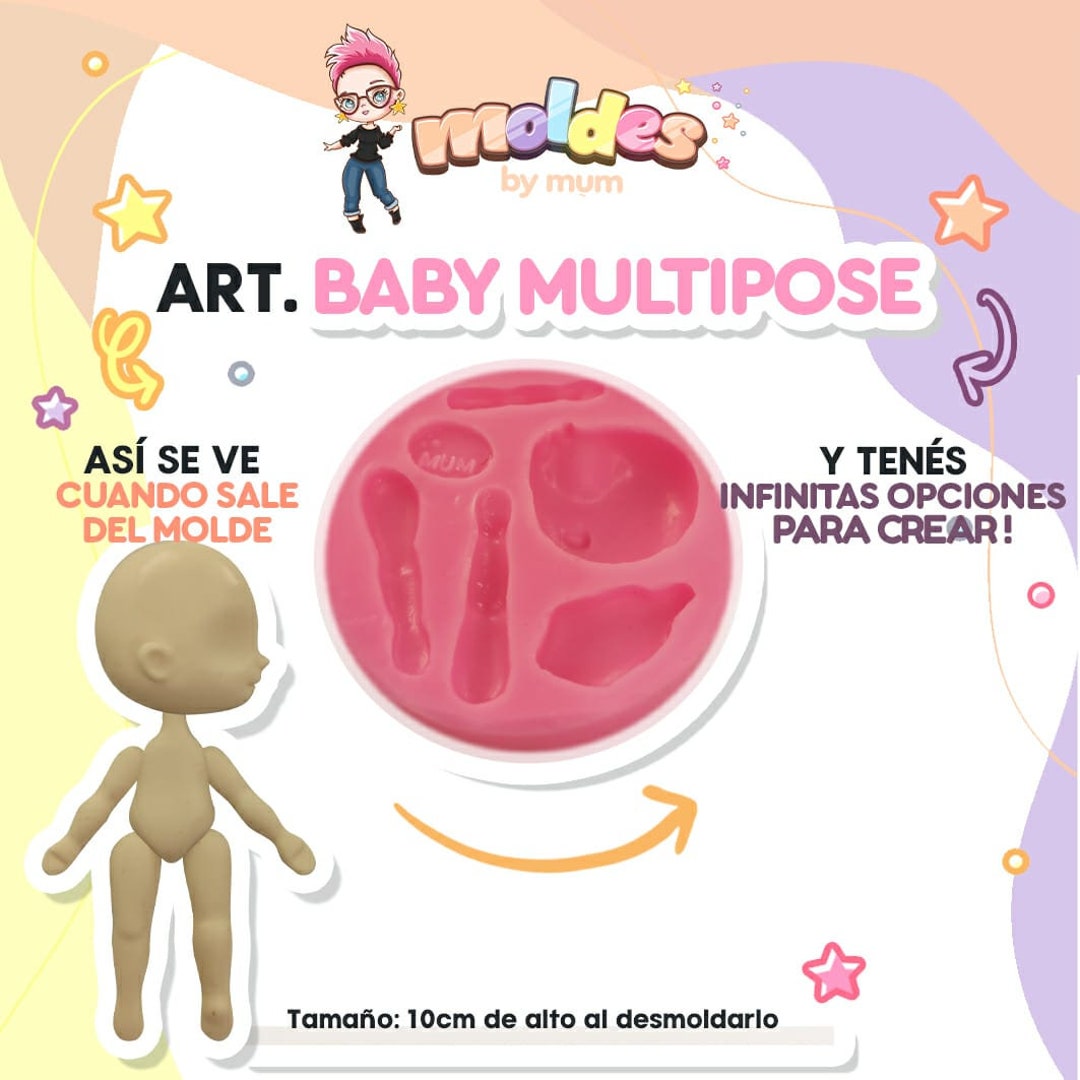 Silicone Mold Baby Figure for Crafts, Multifunctional Silicon Mould for ...