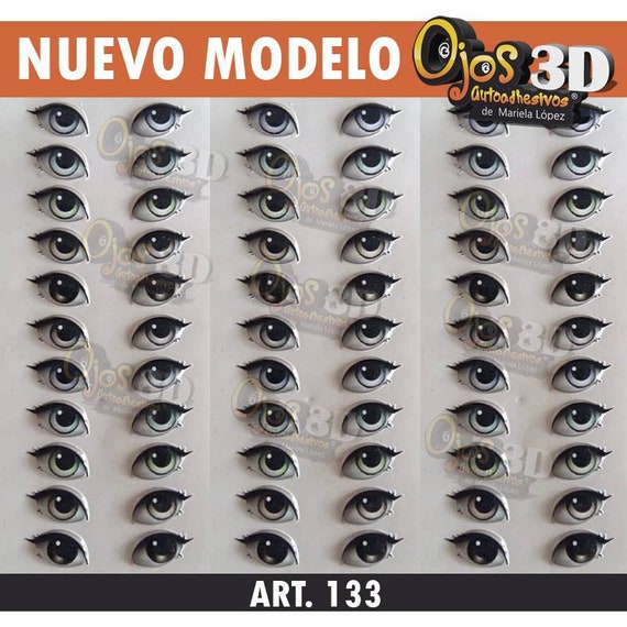 EYES 3D STICKERS ojos 3D model 133 autoadhesivos de Mariela | Etsy