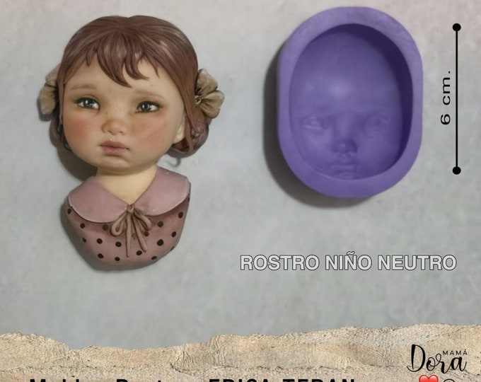 Silicone Girl Face Doll Mold With Ears, Head Doll Silicone Mold for Air ...