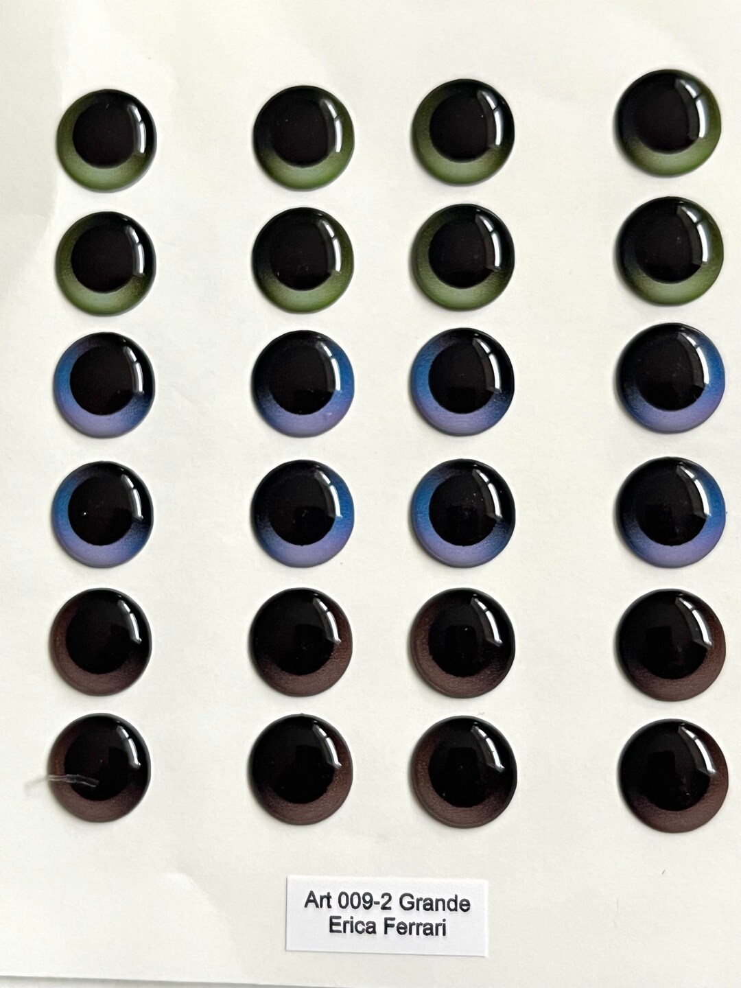 Resin Round Eyes for Craft Dolls, Set of 12 Pairs 3D Eyes Color Blue ...