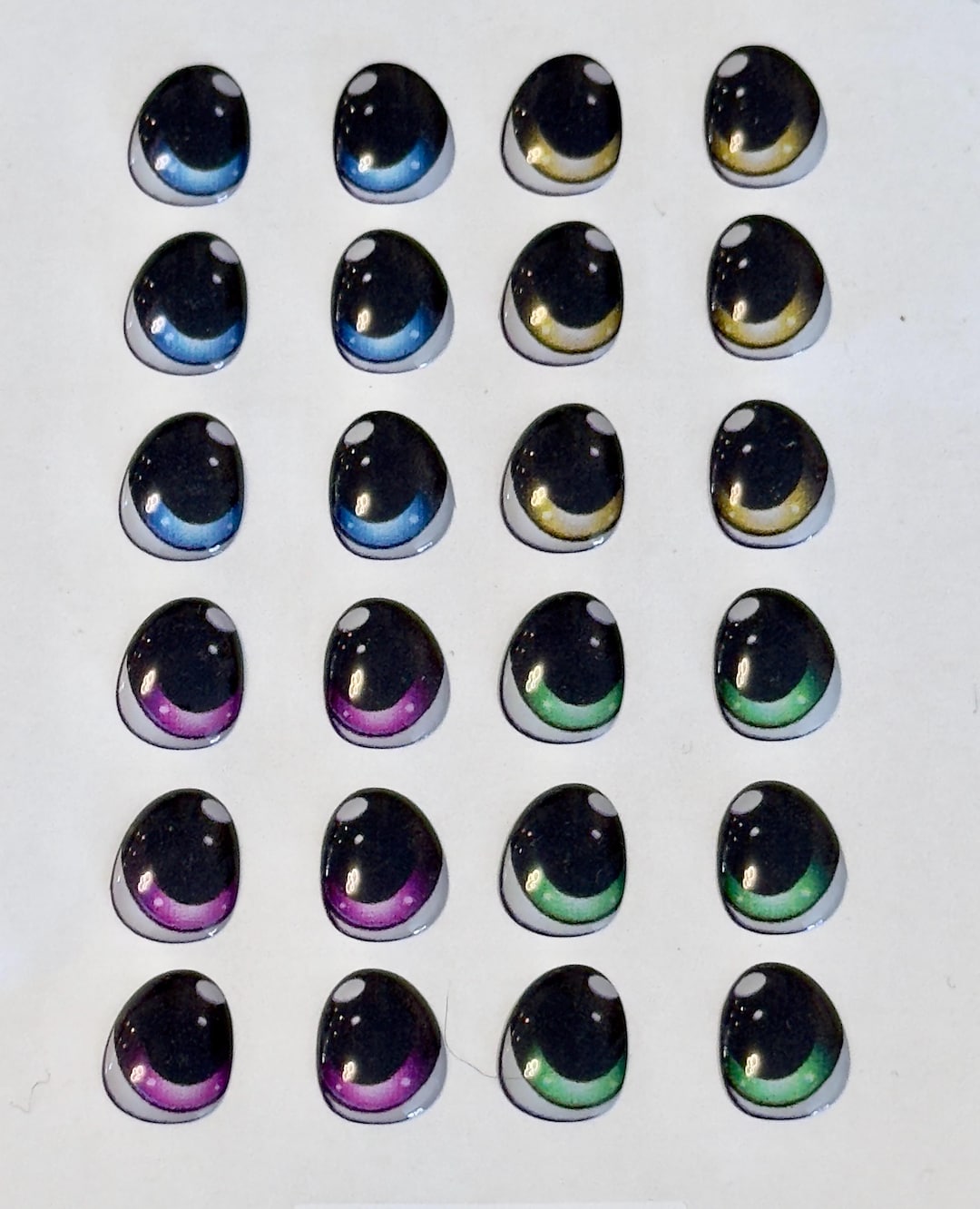 3D Shiny Eyes With Black Center, Color Ring and Reflection – Peel-and ...