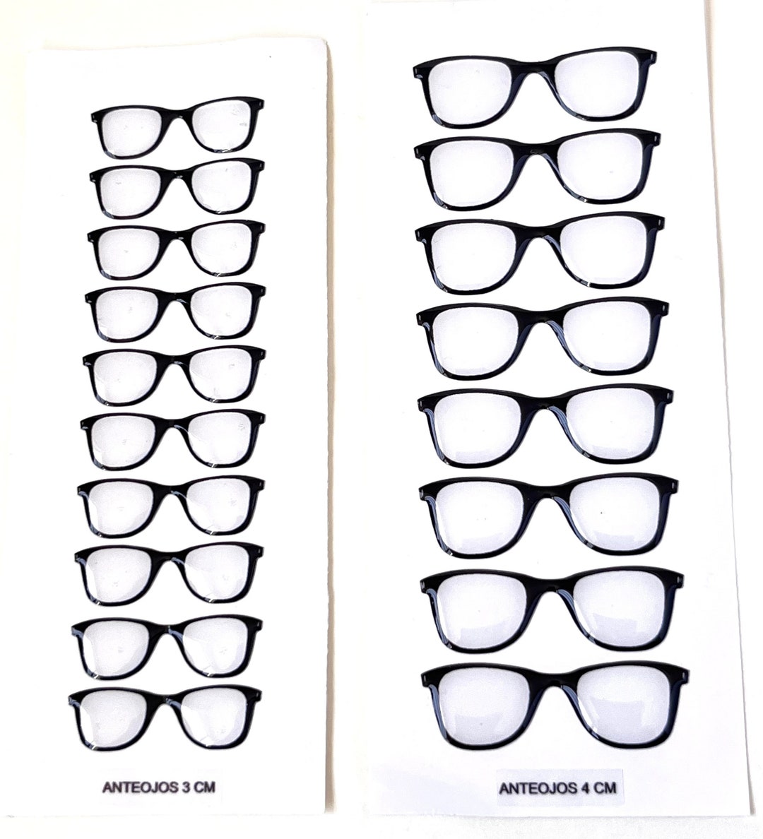 Resin Eyeglasses for Craft Doll, 3D Black Glasses Stickers for Crafts ...