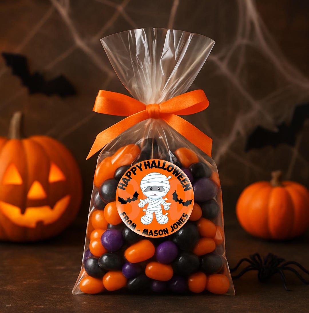PERSONALIZED STICKERS - Halloween Mummy Personalized Monogrammed Labels ...