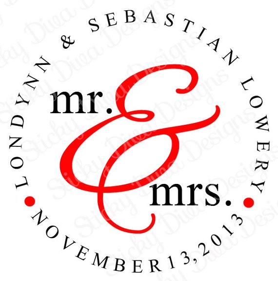 PERSONALIZED STICKERS Custom Wedding Monogrammed Labels Mr - Etsy