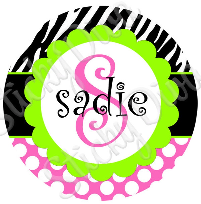 PERSONALIZED STICKERS - Custom Adorable Zebra and Pink Dots ...