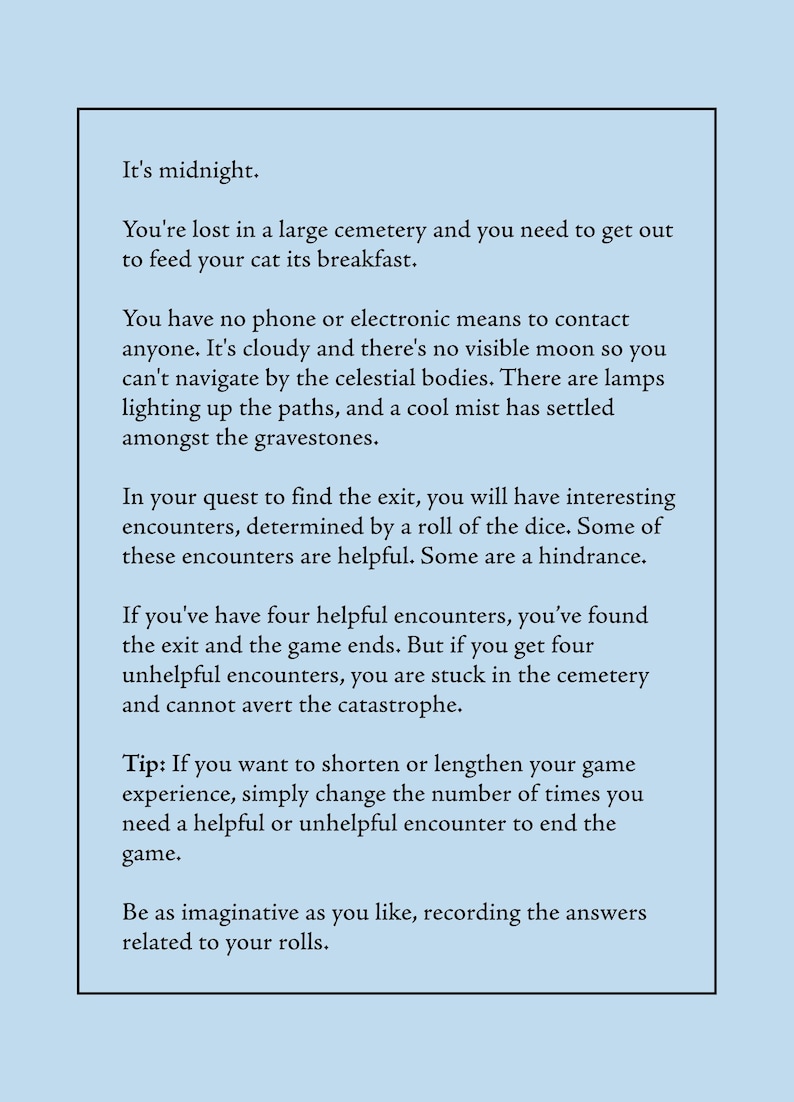 DIGITAL ZINE: Lost in the Cemetery - a Short Solo Journalling RPG for ...