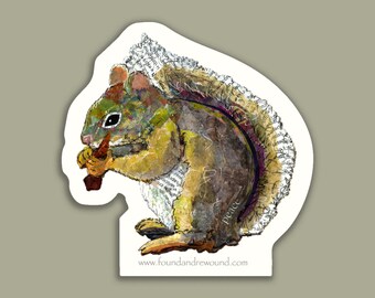 Hippie Squirrel Sticker Forest Animal Decal Sunflowers - Etsy